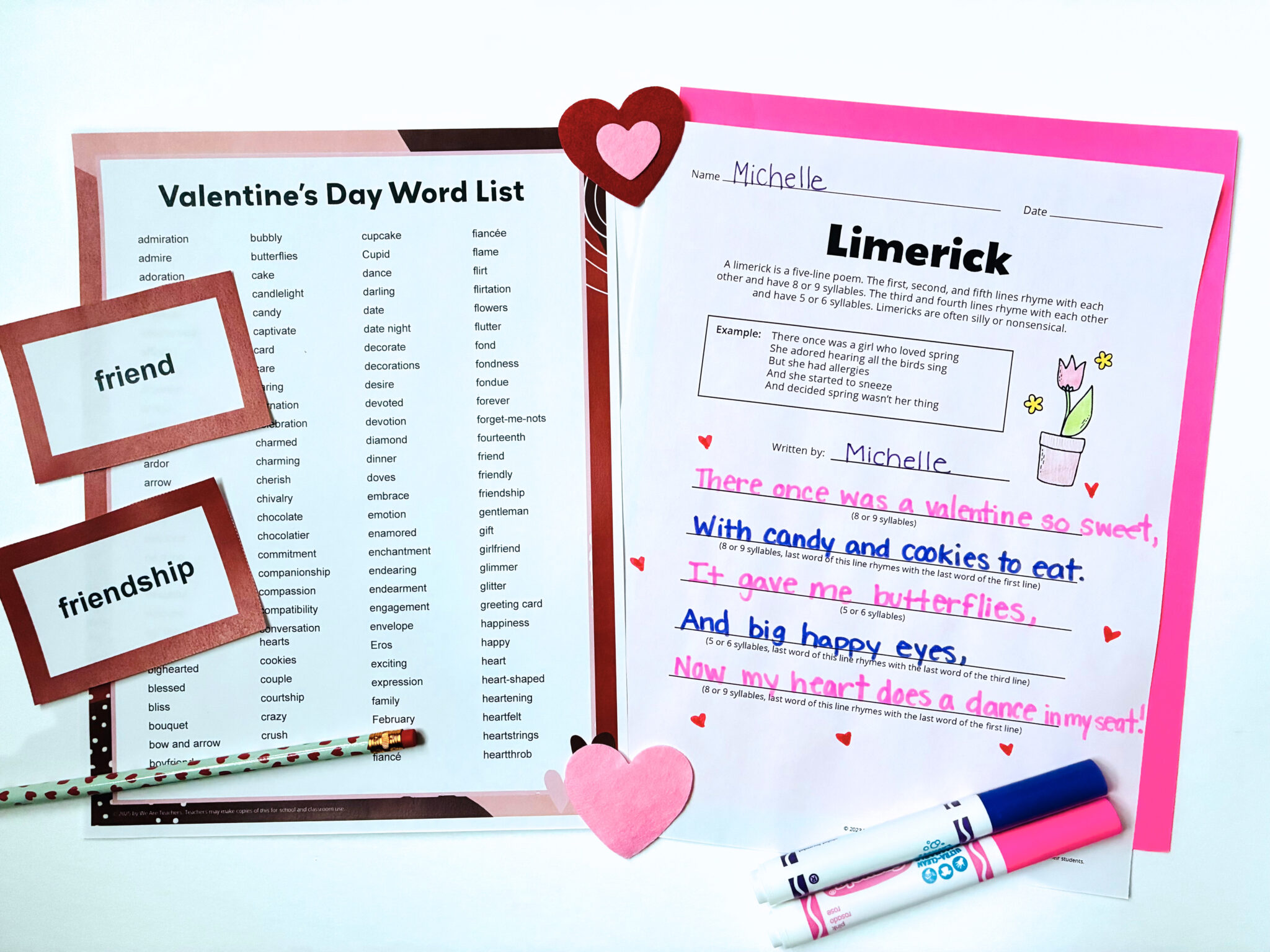 200 Valentine's Day Words for Writing and More (Free Printables)