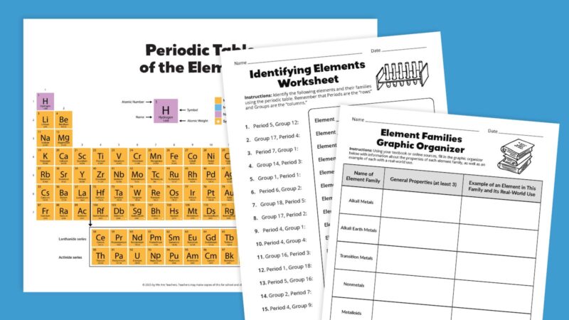 Printable Periodic Table: Free Worksheet Bundle