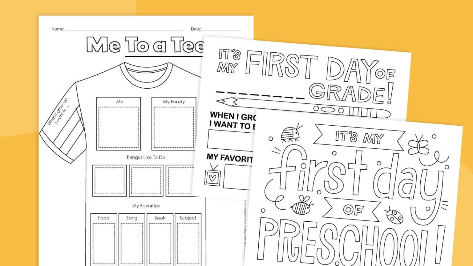 Fun First-Day-of-School Worksheets (Free Printables)