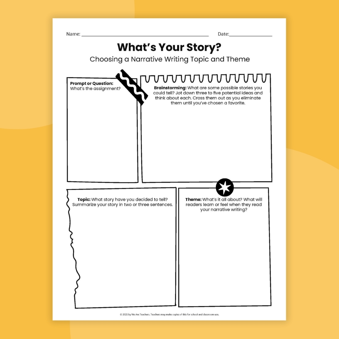 Free Printable Narrative Writing Graphic Organizer Bundle