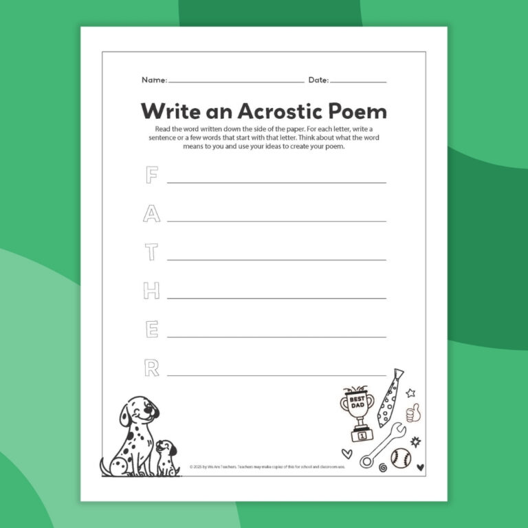 Acrostic Poem Template Bundle (Free Printables)