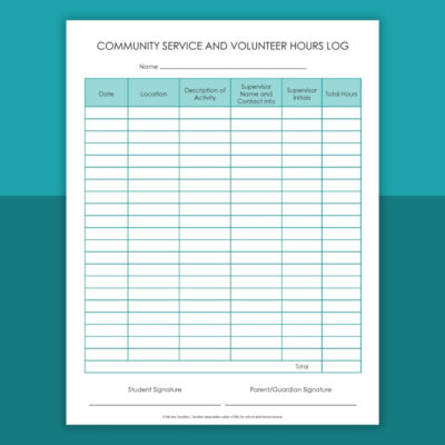 Free Printable Community Service Log Bundle
