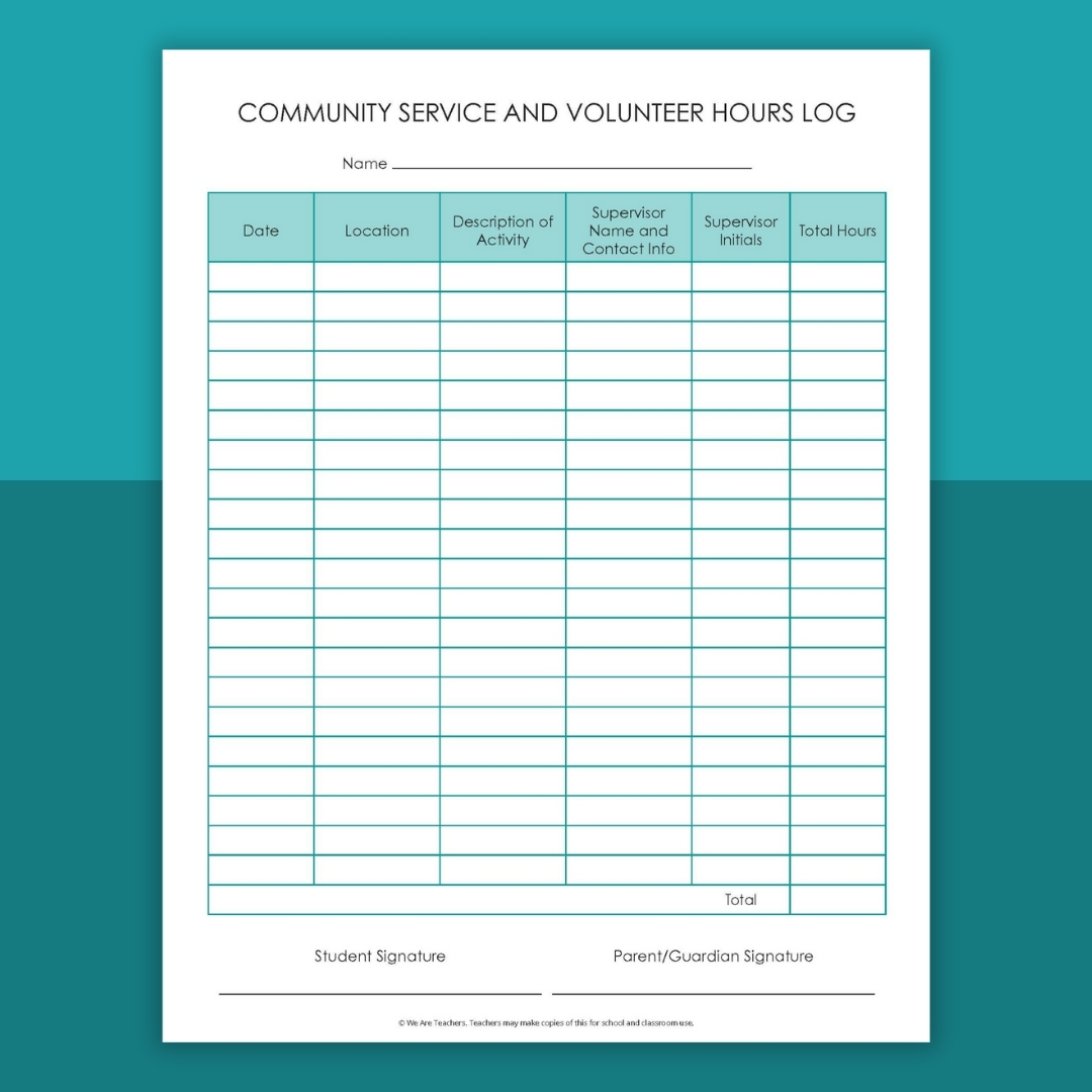 Free Printable Community Service Log Bundle