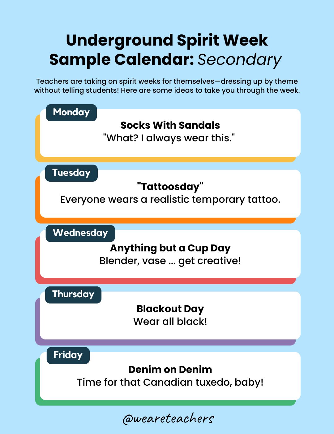 How To Do an Underground Spirit Week at Your School - Dvonee.com