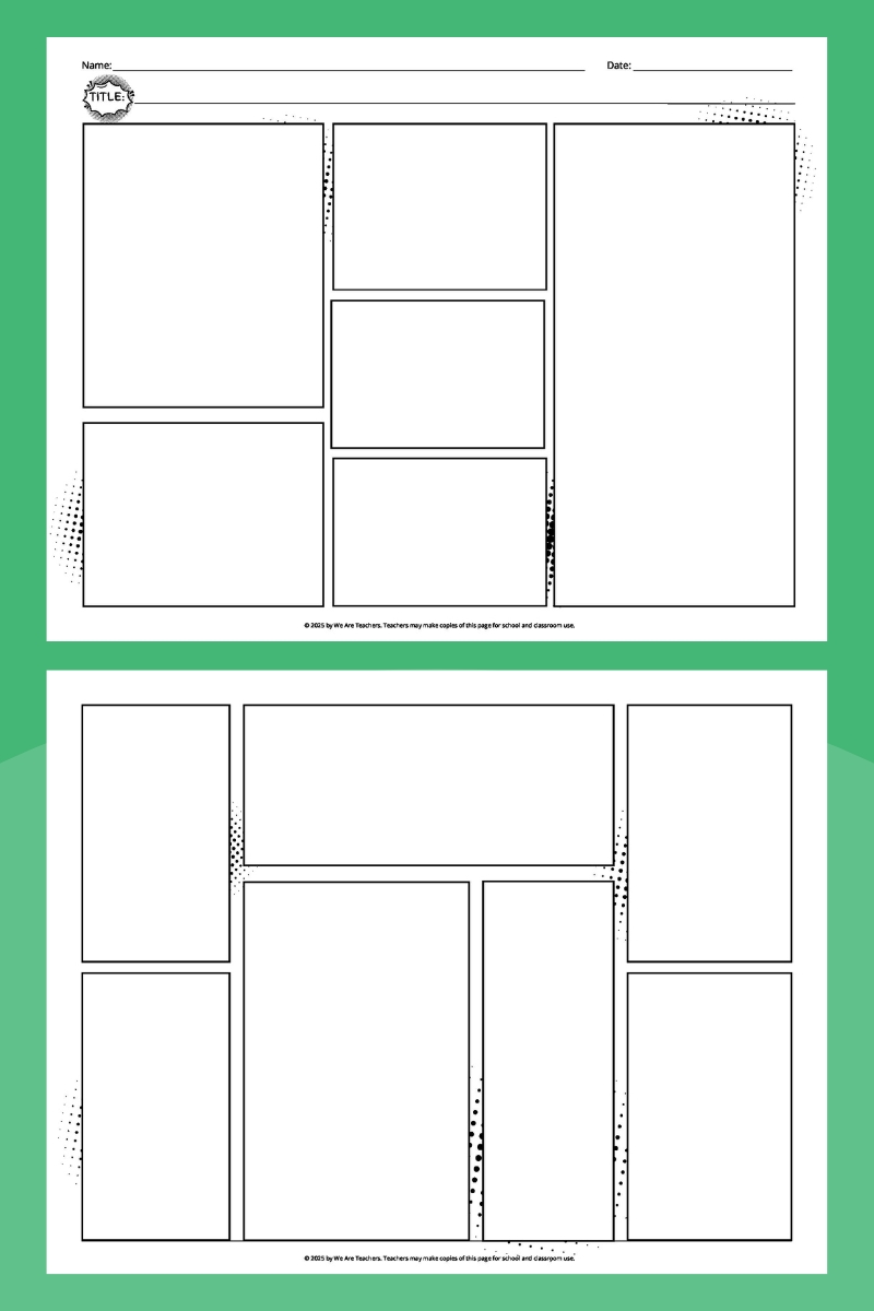 Free Printable Comic Strip Template Bundle - Jelettay.com