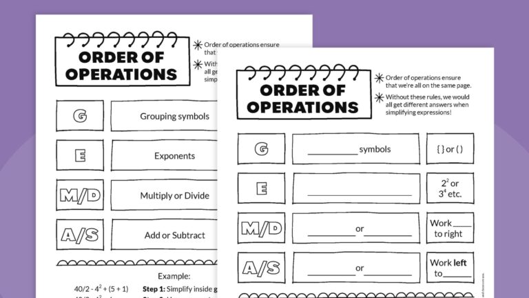 Order of Operations Worksheet Bundle (Free Printables)