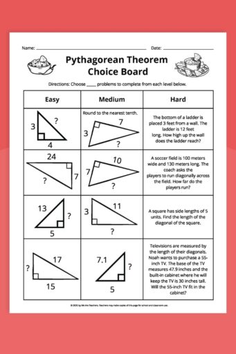 Free Printable Pythagorean Theorem Worksheet Bundle - Gatanippo.com