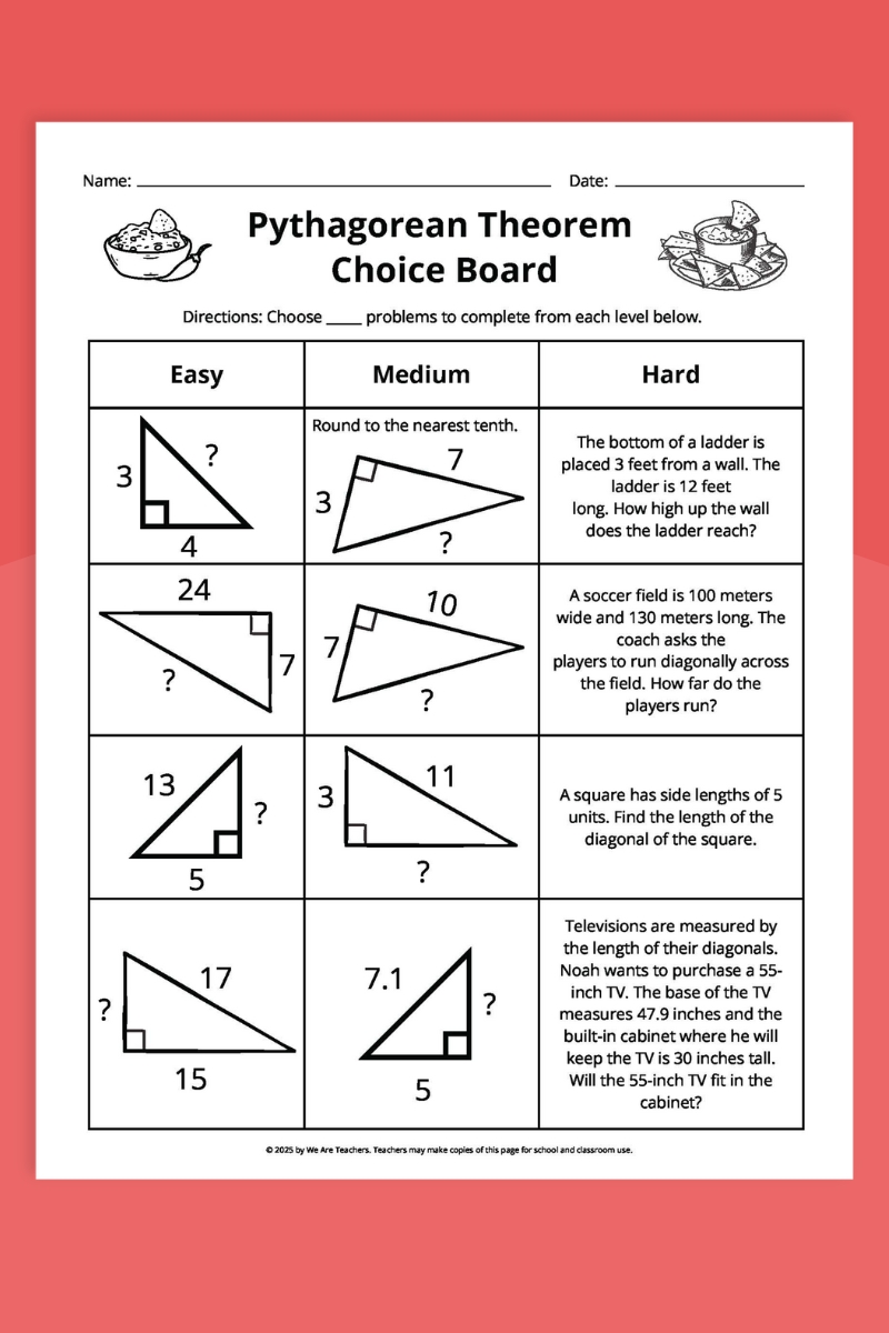 Free Printable Pythagorean Theorem Worksheet Bundle - Quilland Arrow Press