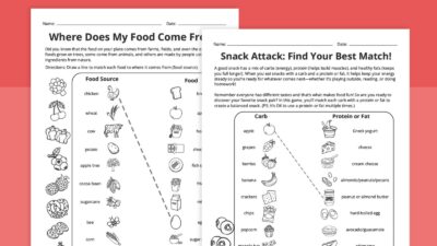 Nutrition Worksheet Bundle (Free Printables)