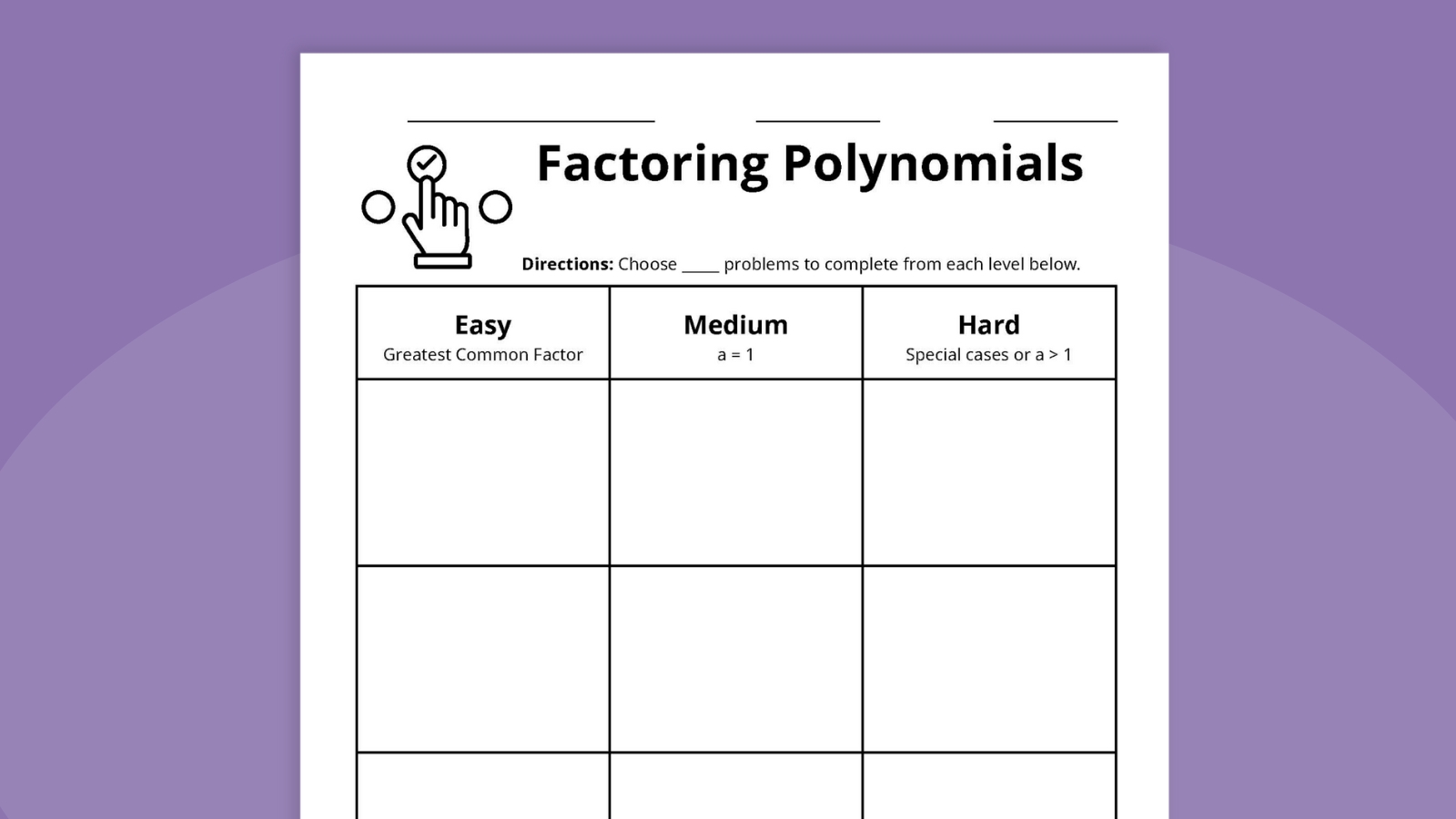 Free Factoring Polynomials and Quadratics Worksheet Bundle