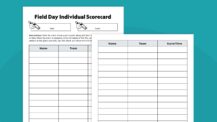 Free Printable Field Day Scorecards