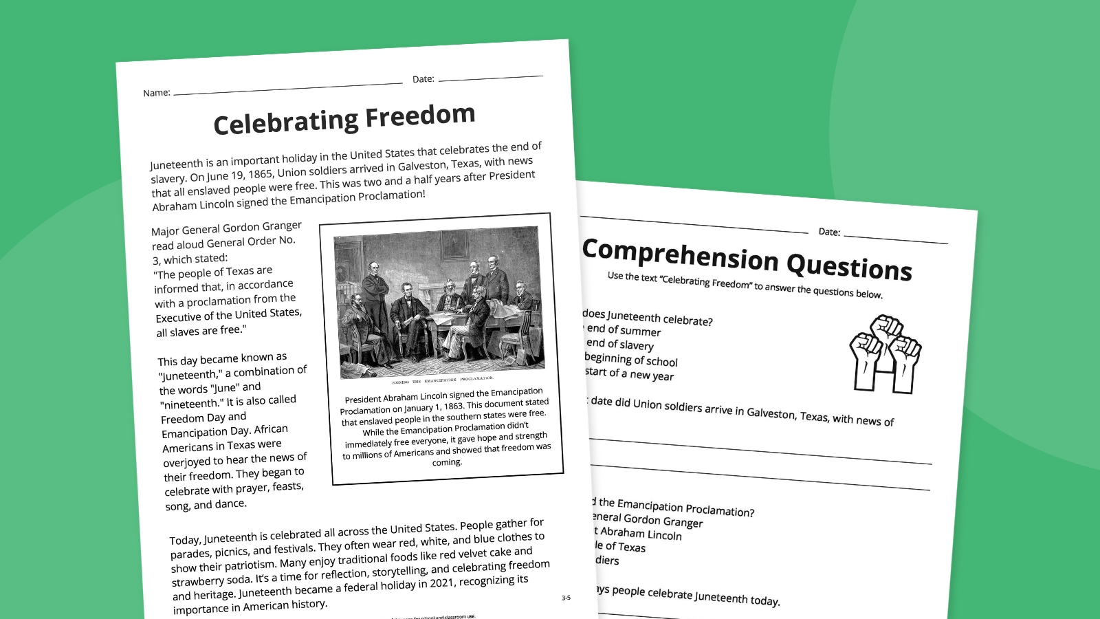 Free Juneteenth Activities Bundle for Students of All Ages