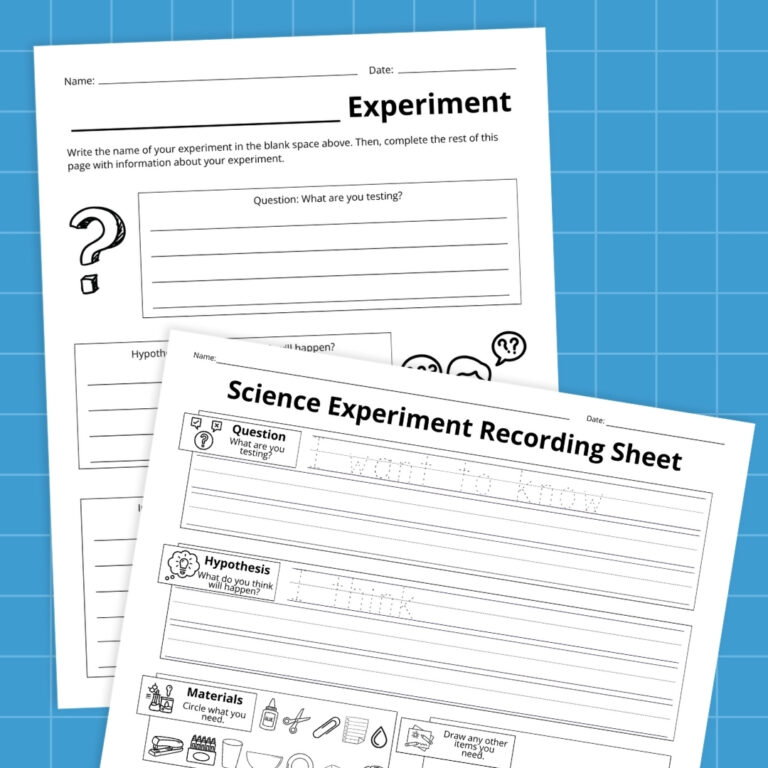 Free Printable Science Experiment Recording Worksheet