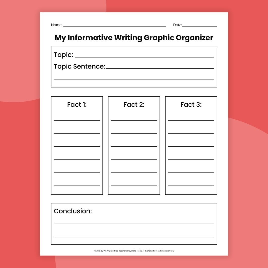 Free Printable Informational Writing Graphic Organizer Bundle