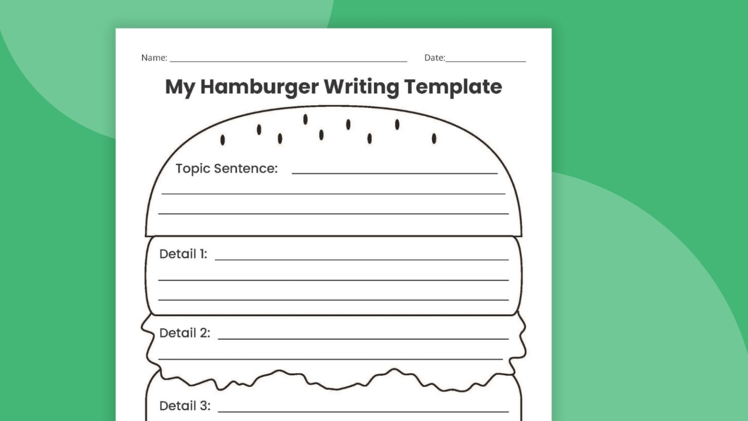 Free Printable Hamburger Writing Graphic Organizer - We Are Teachers