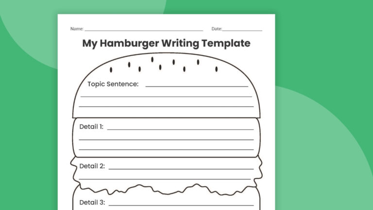 Free Printable Hamburger Writing Graphic Organizer - May 2026