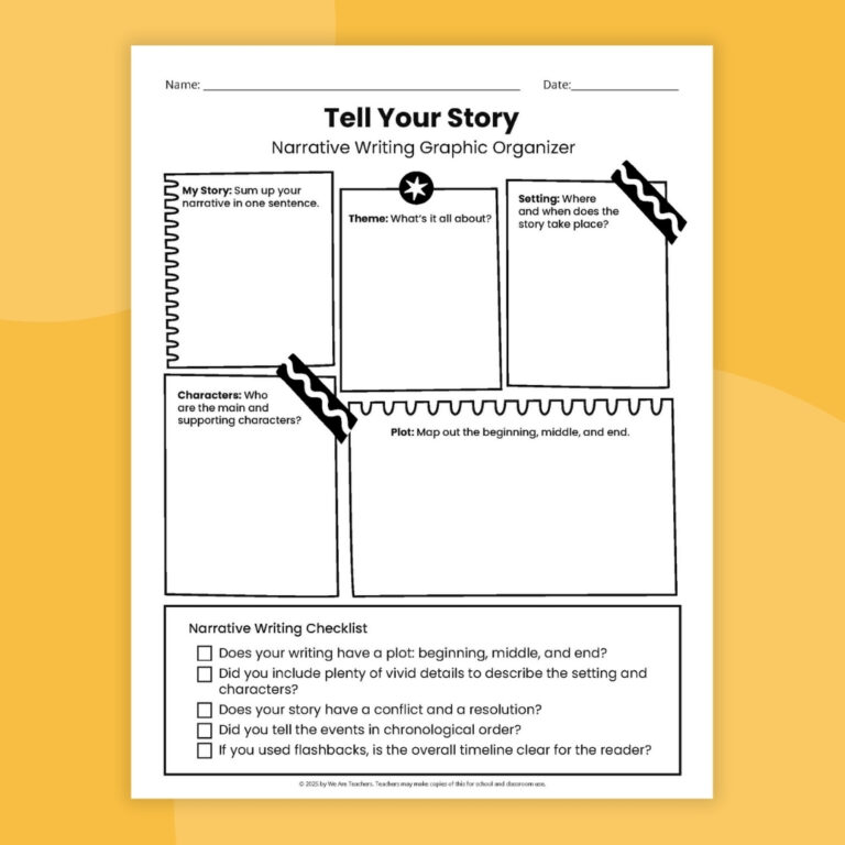 Free Printable Narrative Writing Graphic Organizer Bundle