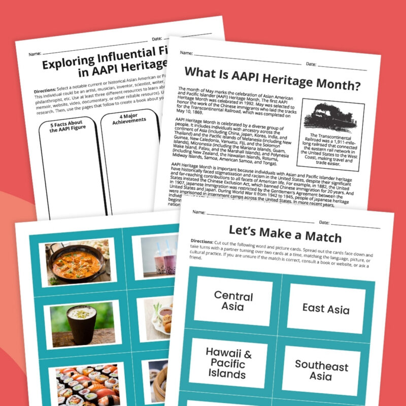 AAPI Heritage Month Worksheets (Free Printables)