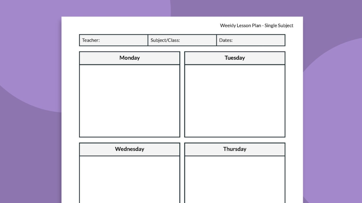 Free Lesson Plan Template Bundle (Daily, Weekly, and Monthly)