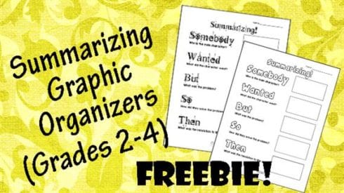 Free Printable: Summarizing Graphic Organizers (Grades 2-4)