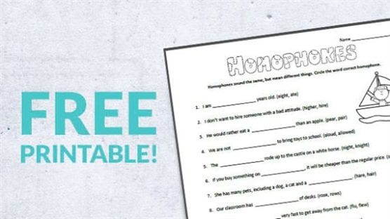 Free Printable: Homophones Worksheet - We Are Teachers