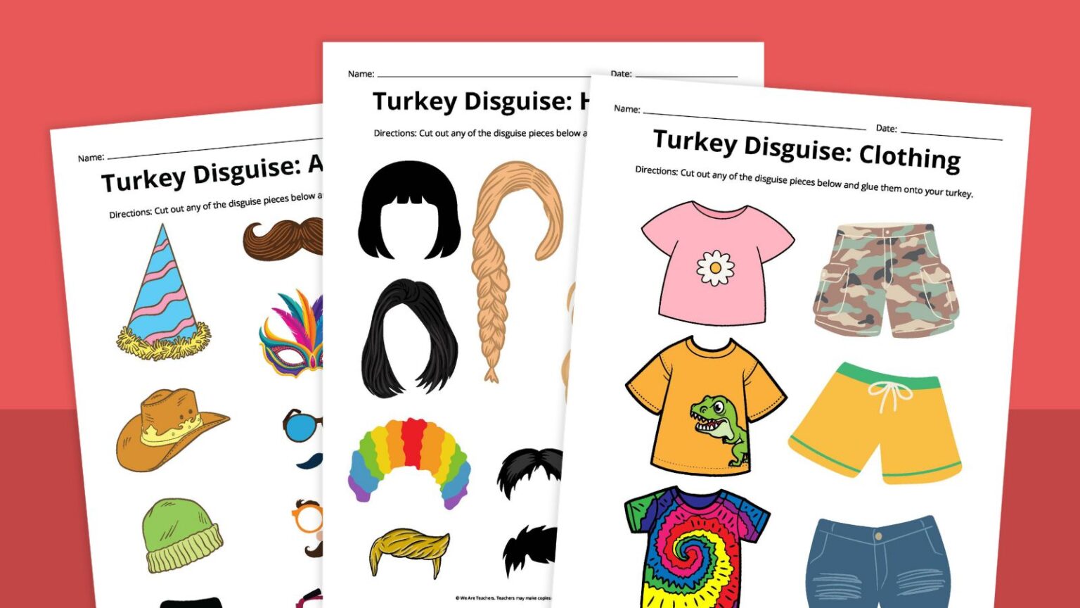 Free Printable Turkey Disguise Template Thanksgiving Activity