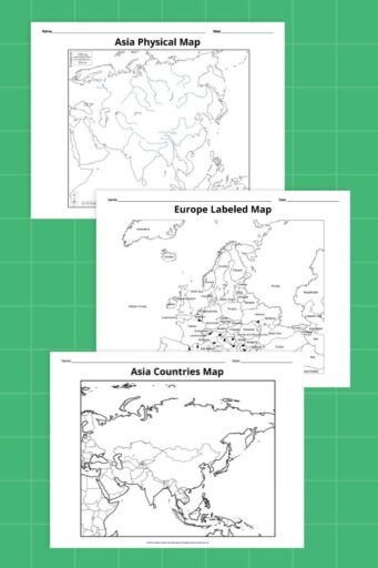 Free Printable Continents and Oceans Map Bundle
