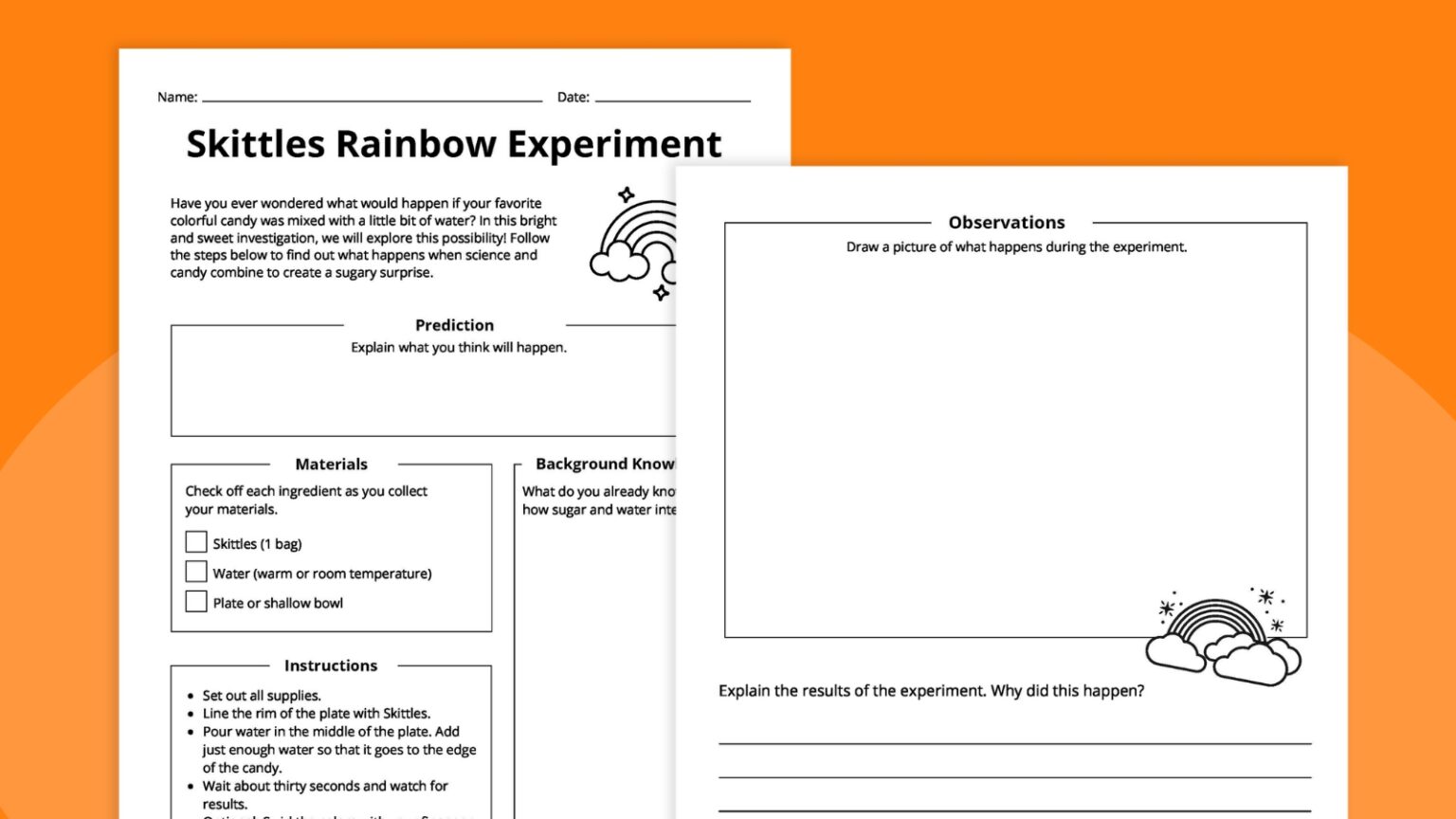 Skittles Rainbow Experiment: How-To Plus Free Worksheet