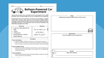 Balloon-Powered Car Experiment: How-To Plus Free Worksheet