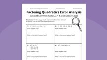 Free Factoring Polynomials and Quadratics Worksheet Bundle