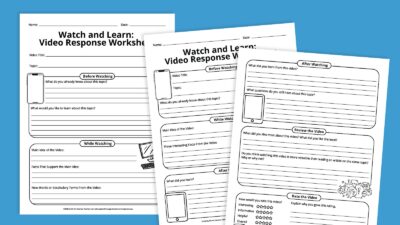 Free Video Response Worksheets
