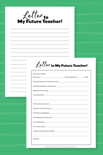 "Letter to My Future Teacher" Free Template Bundle