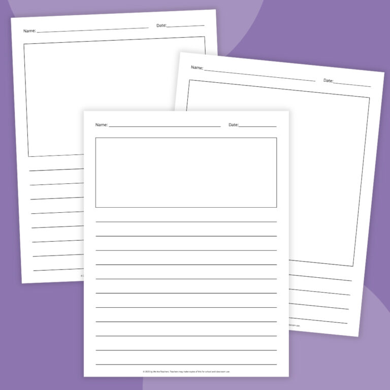 Free Lined Writing Paper for Kindergarten and Primary Students