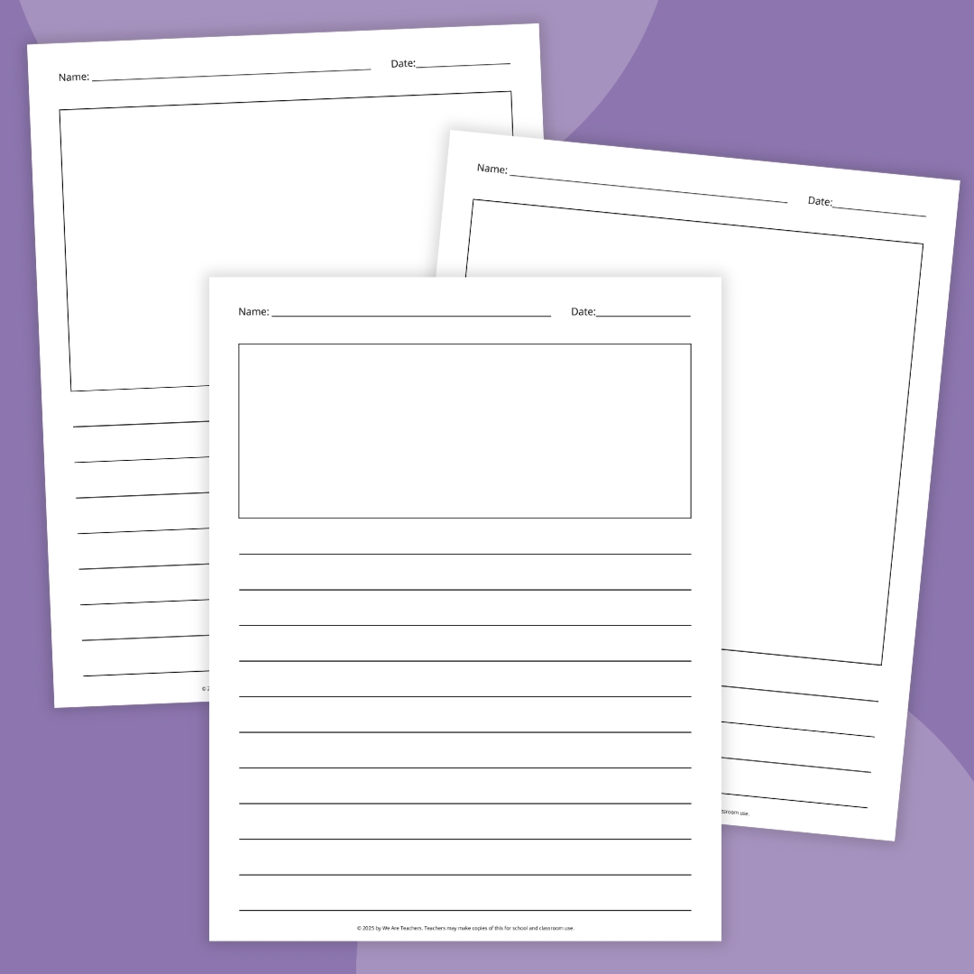 Free Lined Writing Paper for Kindergarten and Primary Students