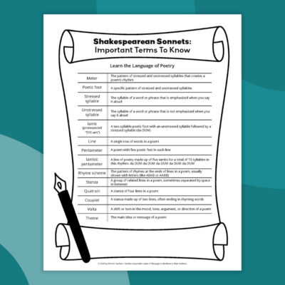 Free Printable Shakespearean Sonnet Template Bundle - We Are Teachers