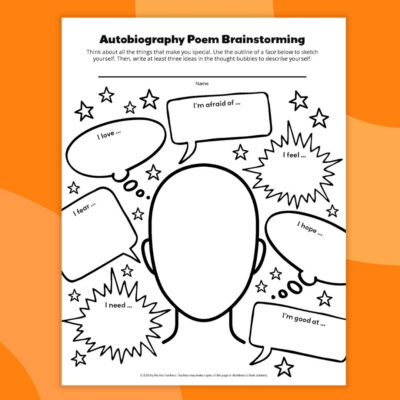 Autobiography Poem Template Bundle (Free Printable Worksheets)
