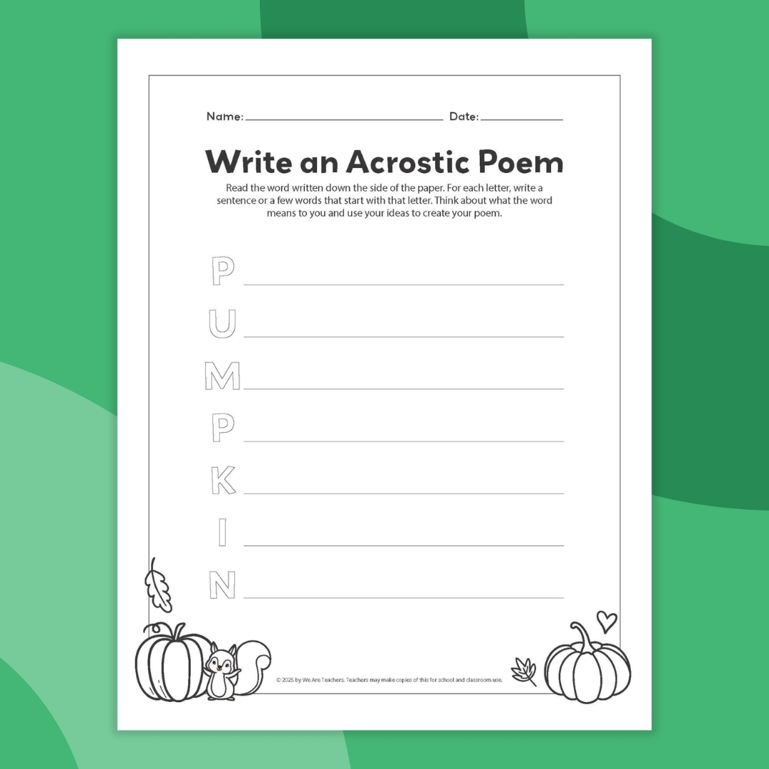 Acrostic Poem Template Bundle (Free Printables)
