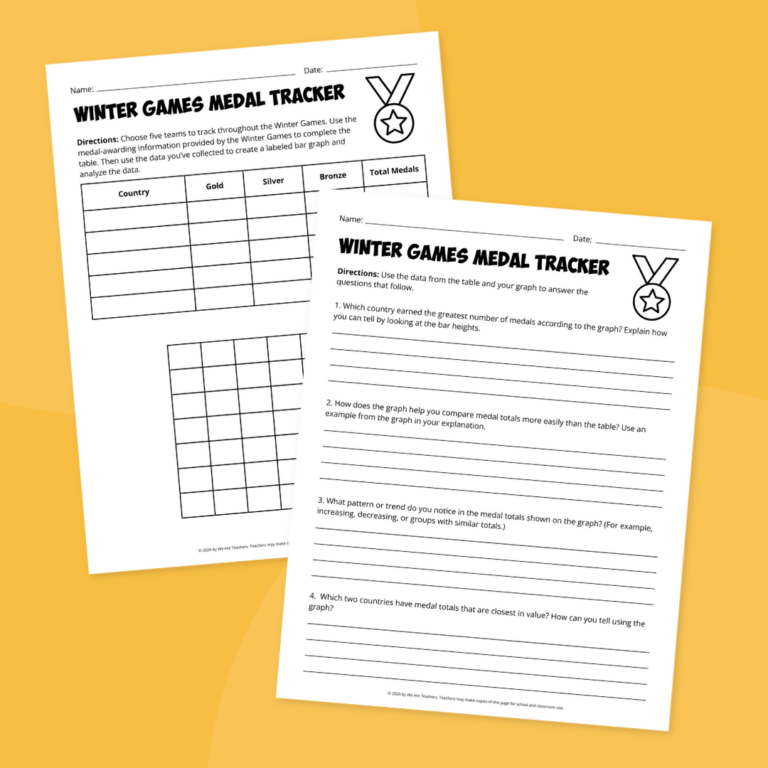 Winter Sports Worksheets (Free Printable Bundle)