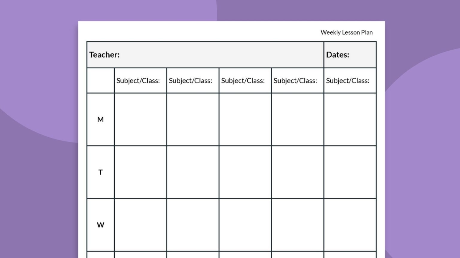 Free Lesson Plan Template Bundle (Daily, Weekly, and Monthly)