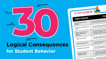 Free Printable: 30 Logical Consequences for Student Behavior