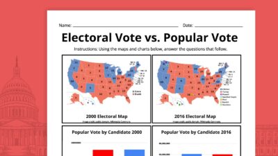 Free Printable Electoral College Worksheet Bundle