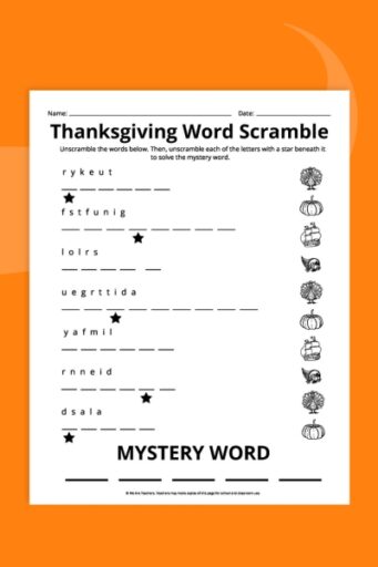 Free Thanksgiving Worksheets Bundle