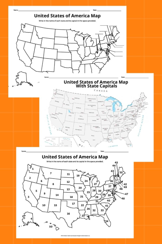Free Printable Maps of the United States Bundle - October 2024