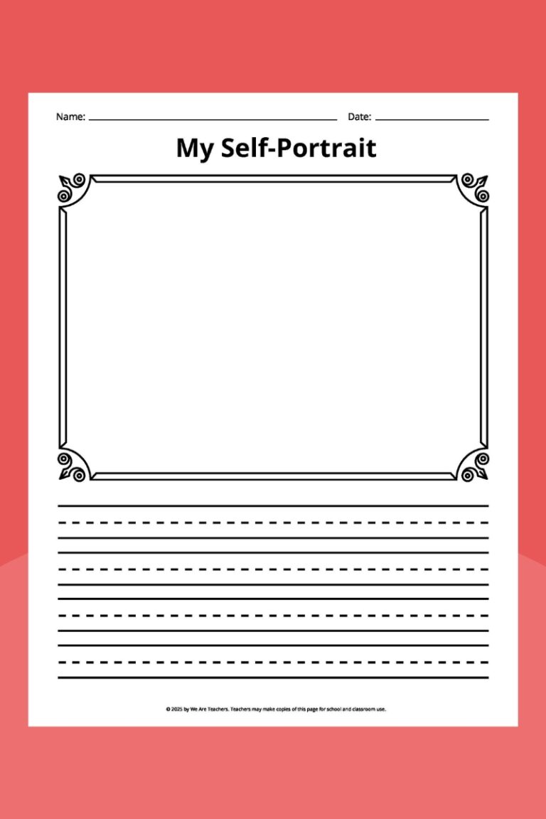 Free Printable Self-Portrait Paper Template Bundle