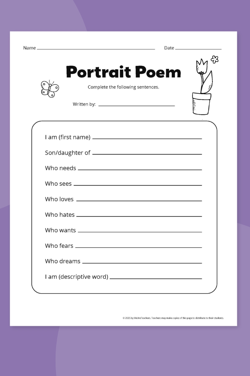 Free Printable "I Am" Poem Template Bundle
