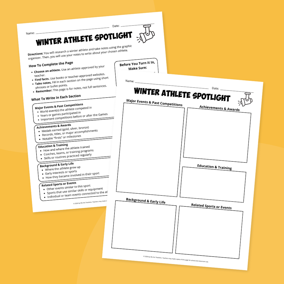 Winter Sports Worksheets (Free Printable Bundle)