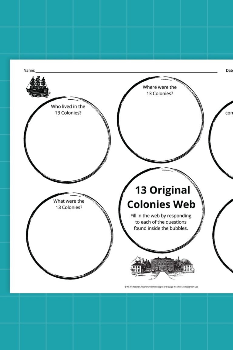 13 Original Colonies Map Bundle (Free Printable Worksheets)
