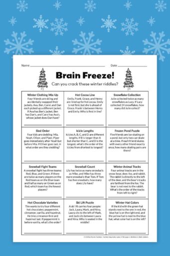 Free Winter Activities Bundle for Middle and High School - We Are Teachers