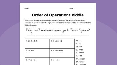Order of Operations Worksheet Bundle (Free Printables) - July 2025