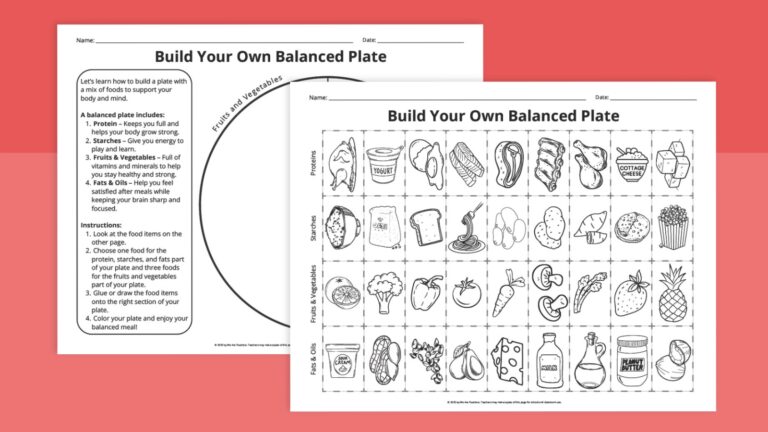Nutrition Worksheet Bundle (Free Printables)